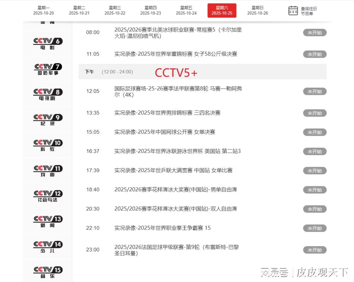 10月25日CCTV5/CCTV5+直播：WTT伦敦球星赛爆冷与焦点对决_每日资讯网